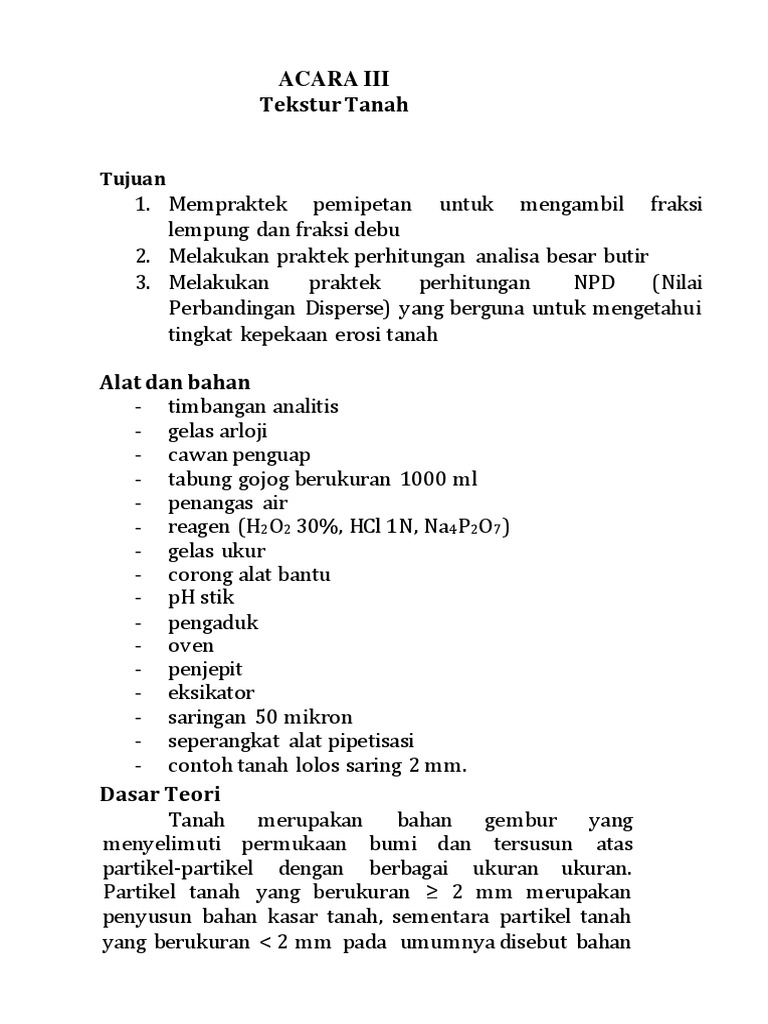 Modul IT - Acara 3 - Tektur Tanah | PDF