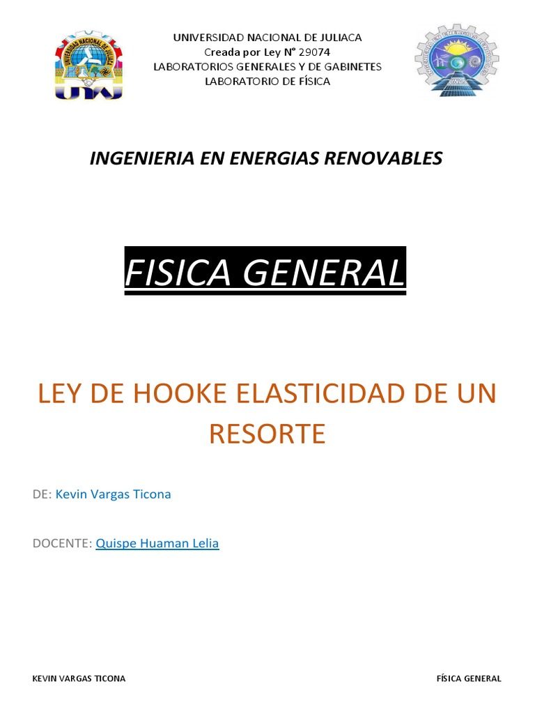 Hooke | PDF | Elasticidad (Física) | El módulo de Young