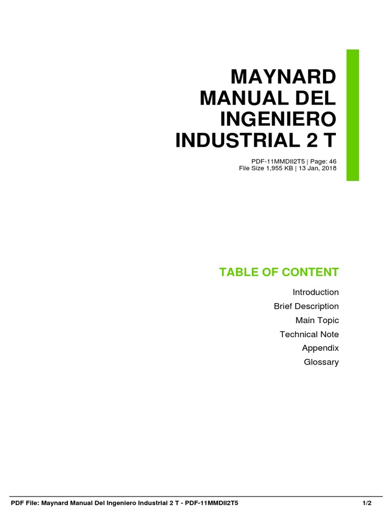 Maynard Manual Del Ingeniero Industrial 2 T PDF Aw - 5aa683521723dd67ee167c52 | PDF ...