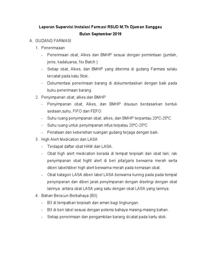 PKPO 3 POINT 4 - CONTOH Laporan Supervisi September | PDF