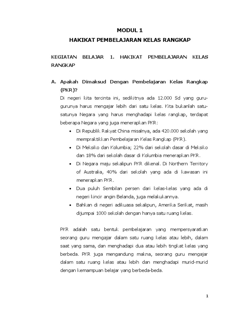 Rangkuman Modul 123 PEMBELAJARAN KELAS RANGKAP | PDF