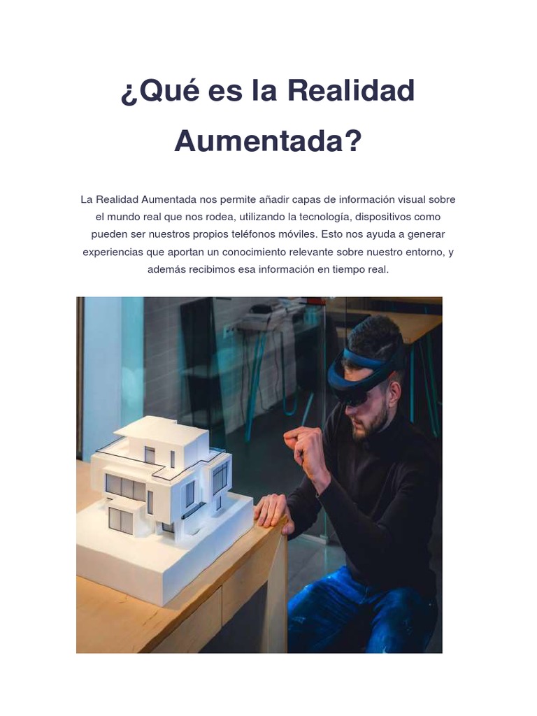 Qué Es La Realidad Aumentada | PDF | Realidad aumentada | Realidad virtual