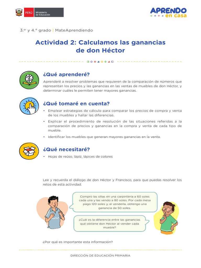 Exp5 Primaria 3y4 Seguimosapren Mateaprendiendo Actividad 2 | PDF | Lápiz