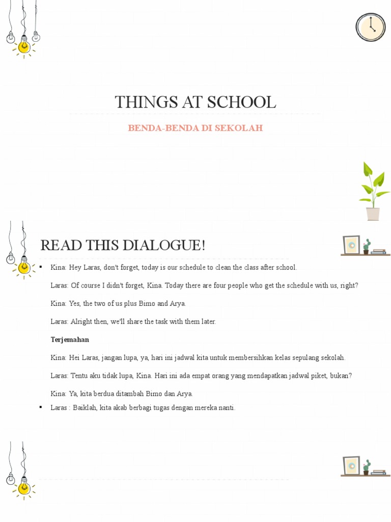 Things at School | PDF