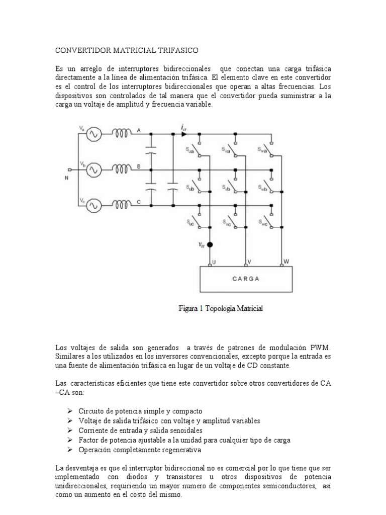 Convertidor Matricial Trifasico | PDF | Rectificador | Fuerza