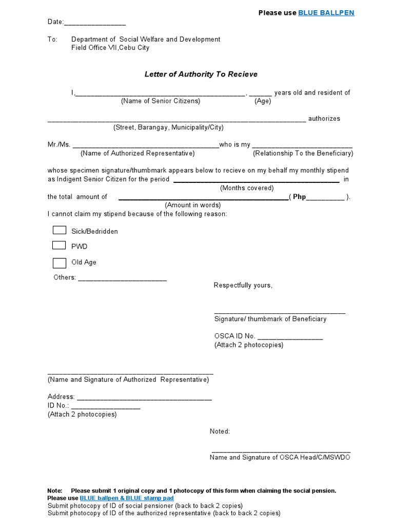 Letter of Authorization | PDF