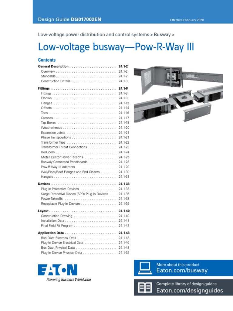 Eaton Busway Pow R Way Design Guide Dg017002en | PDF | Screw | Electric ...
