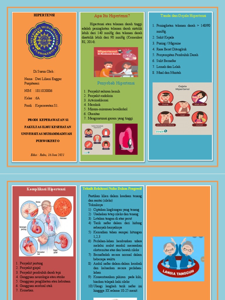 Leaflet Hipertensi - Dwi Liliani Enggar Puspitasari - 1811020006 - 6A - Kep. Gero | PDF