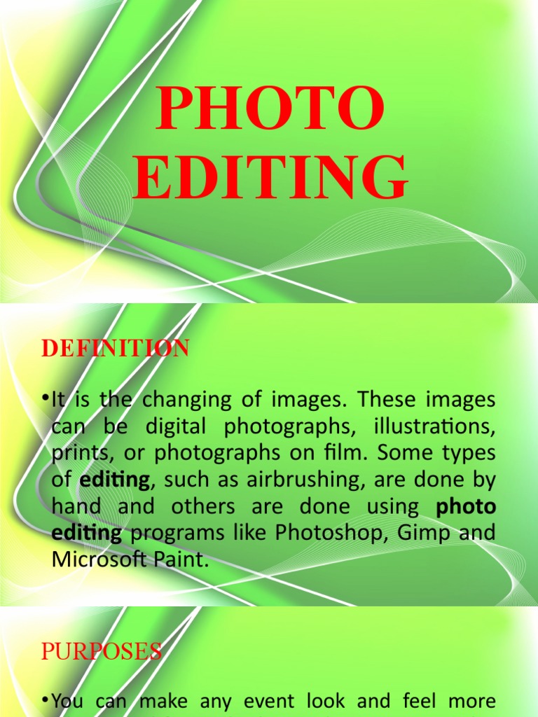 Photo Editing | PDF