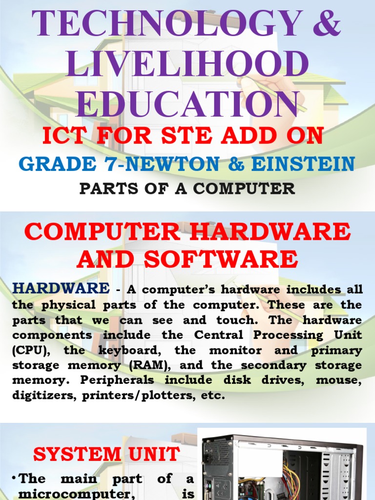 Tle Ict Ste 7 Parts of Computer | PDF | Computer Hardware | Computer ... Tle Ict Ste 7 Parts of Computer | PDF | Computer Hardware | Computer ...