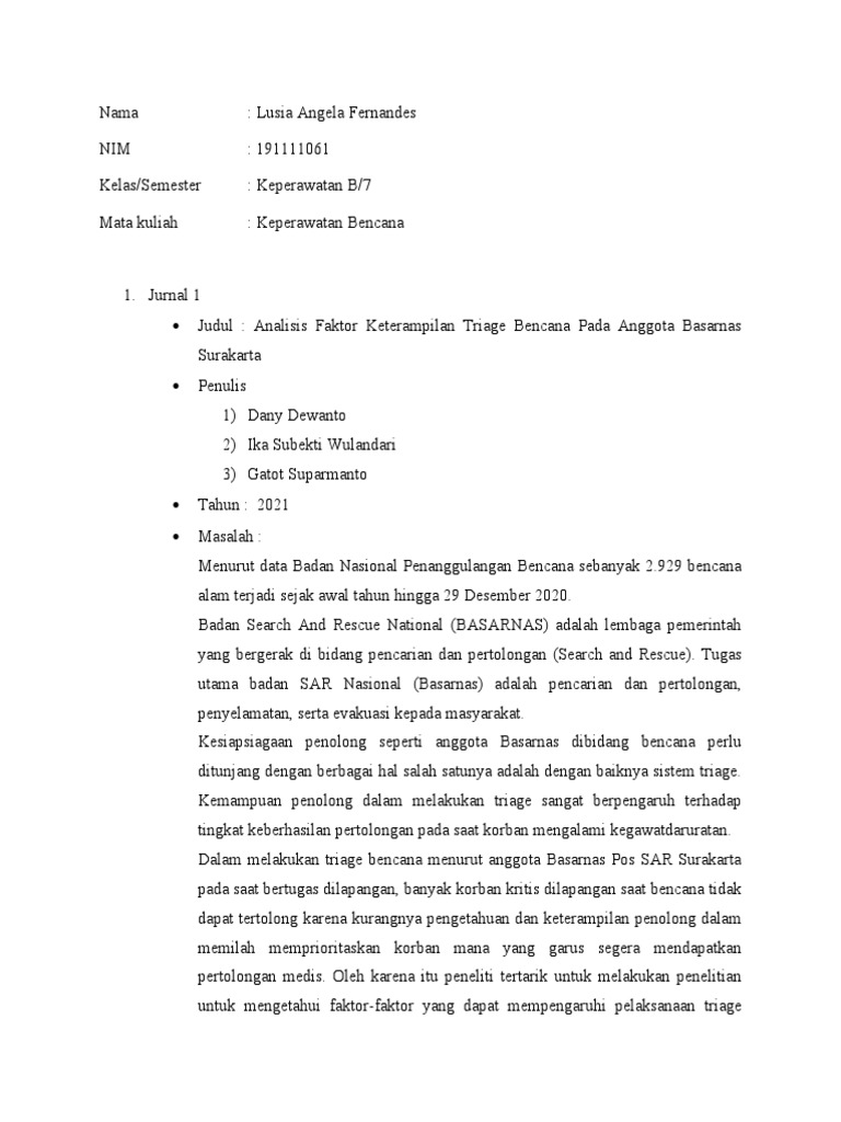 Lusia Angela Fernandes Kep Bencana Pdf