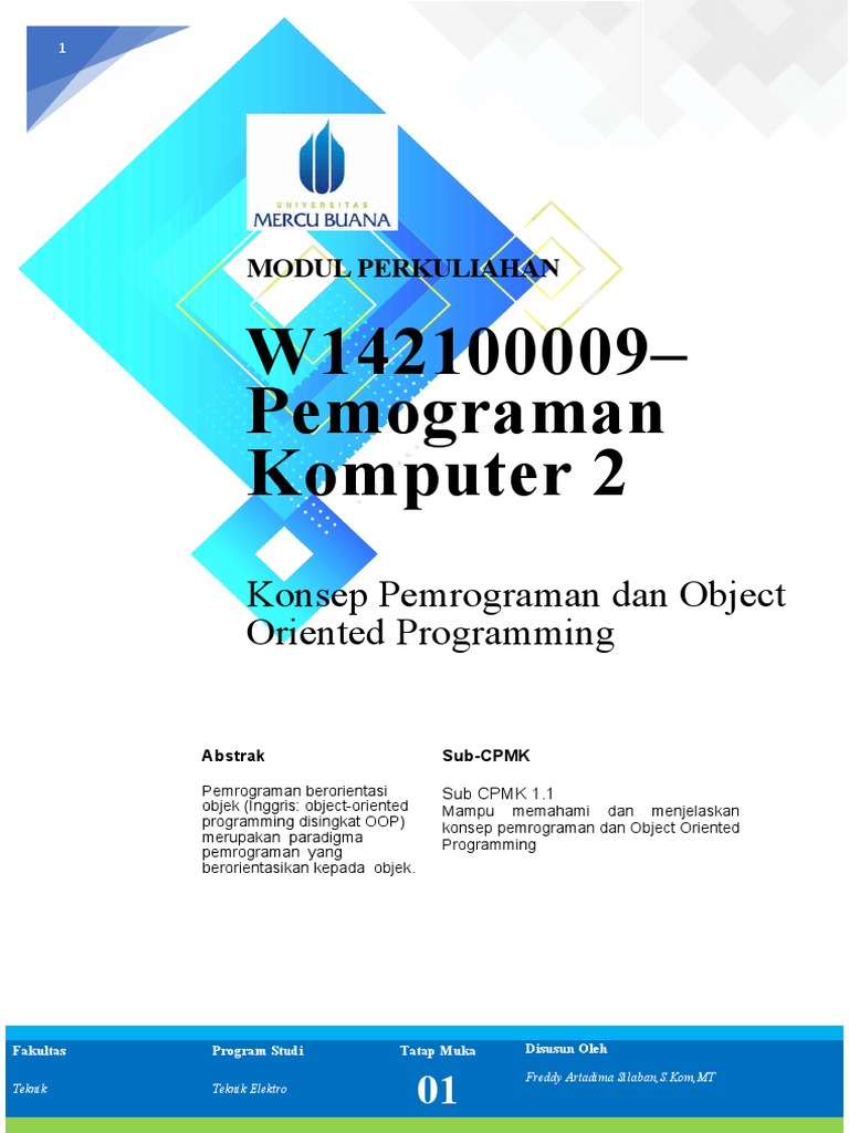 Modul Bahan Ajar - Modul 01 - Pertemuan 1 - PK2 | PDF