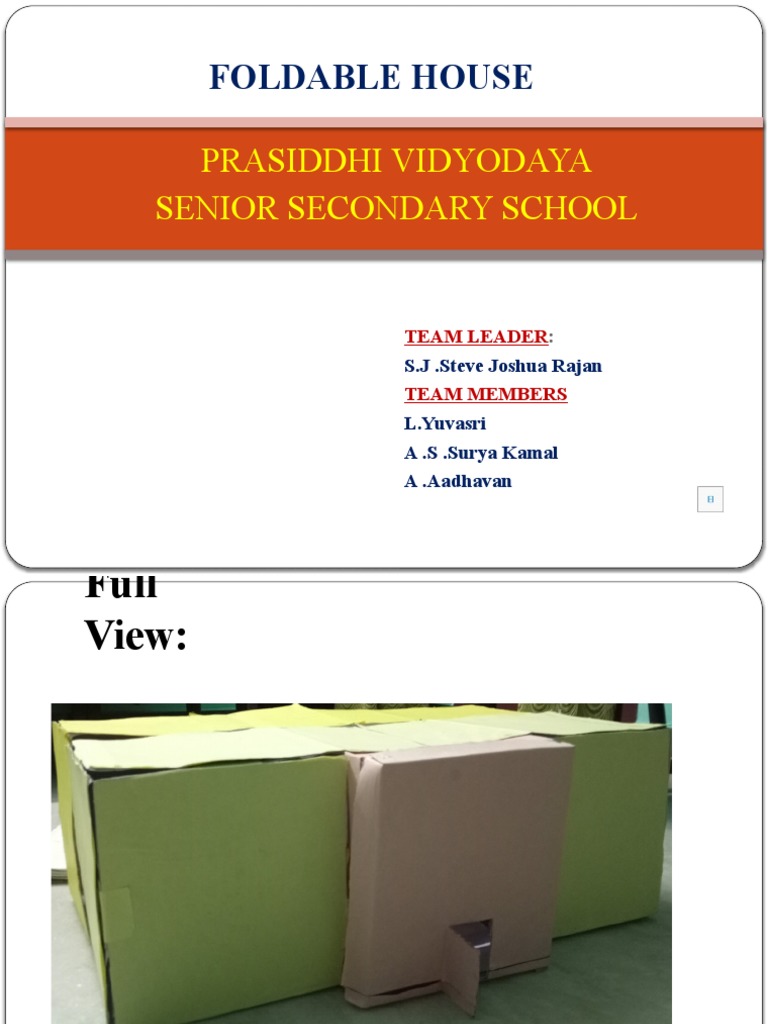Foldable House Design by Prasiddhi Vidyodaya | PDF | Self-Improvement