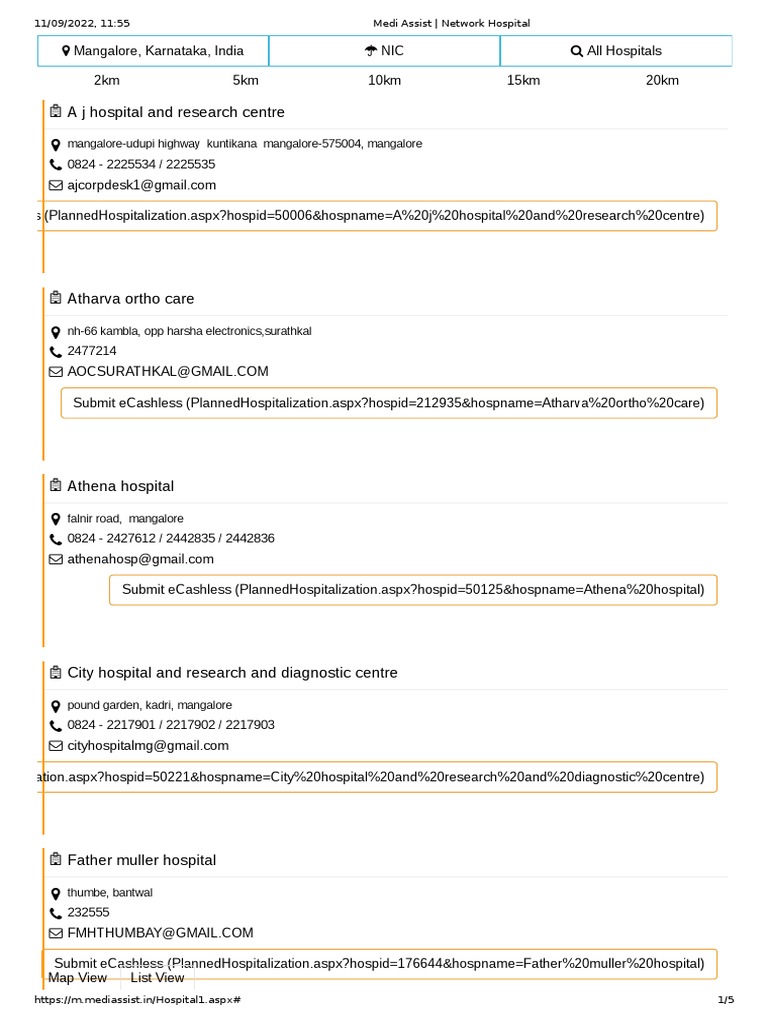 Medi Assist - Network Hospital | PDF | Health Care