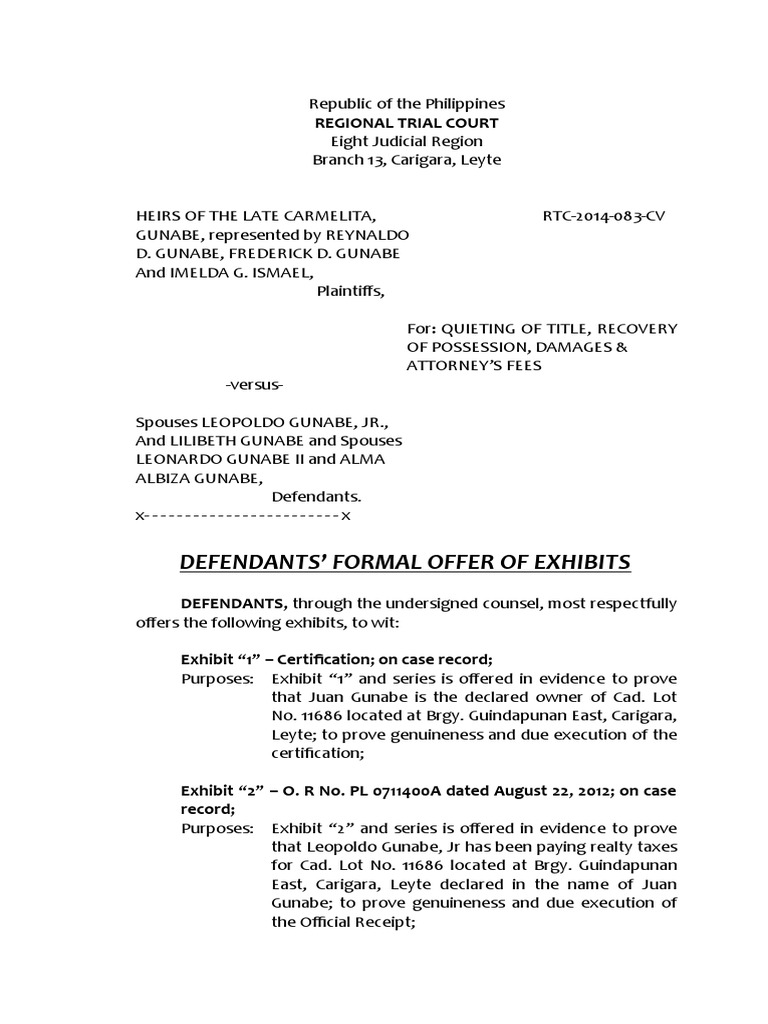Gunabe Heirs vs. Spouses Gunabe Case | PDF