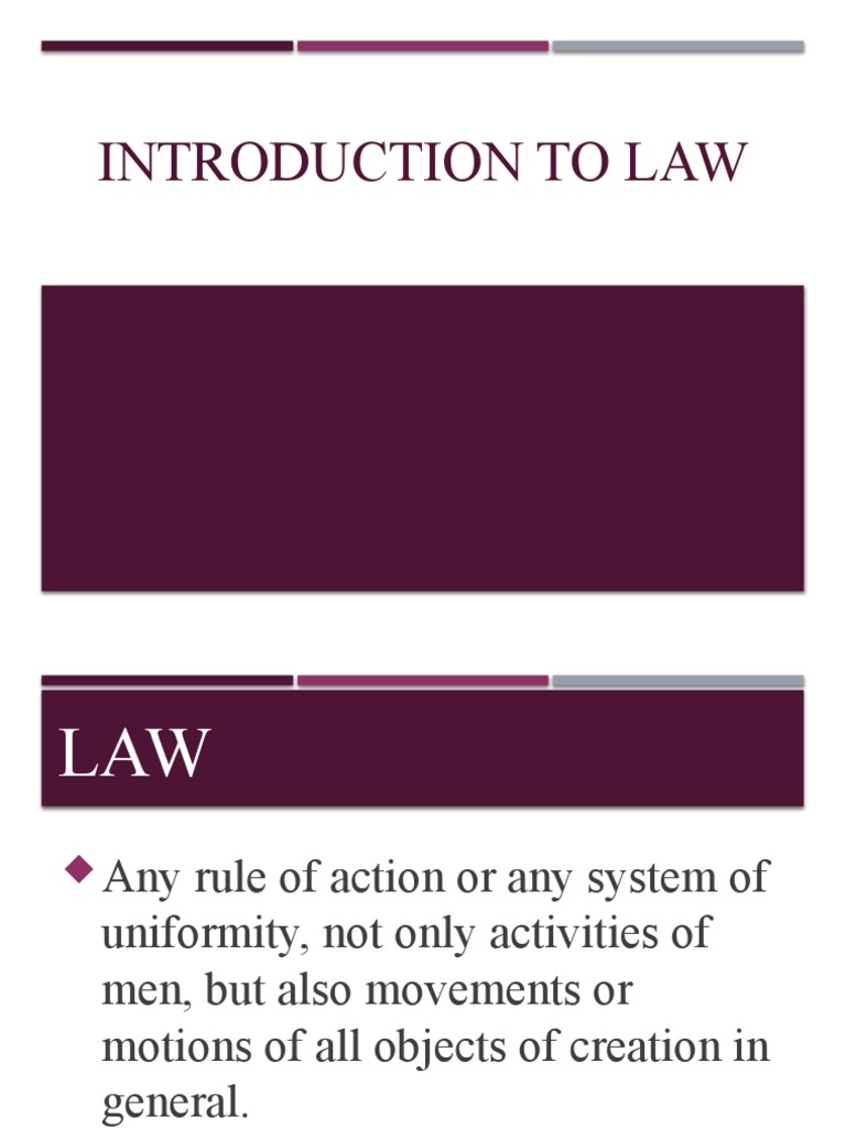 SESSION 1 - Introduction To Law | PDF