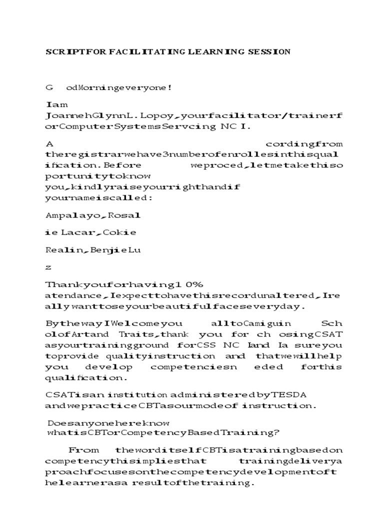 Script For Facilitating Learning Session | Download Free PDF | Computer Network | Wi Fi