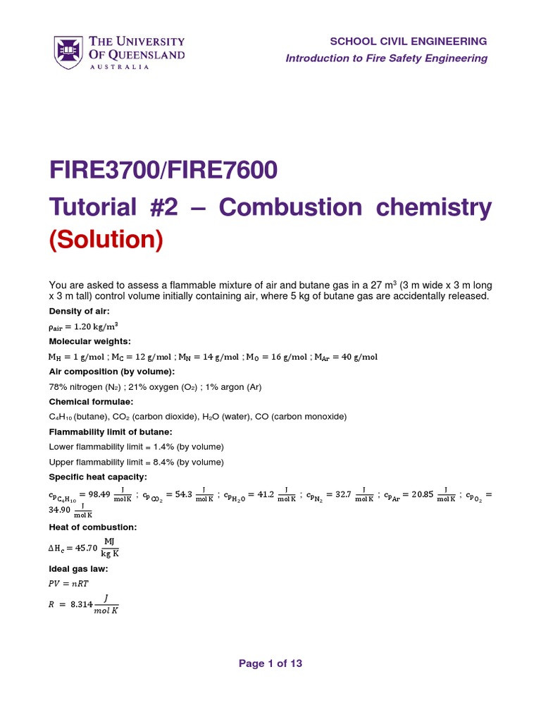 Fire Safety Engineering Tutorial | PDF | Combustion | Thermodynamics
