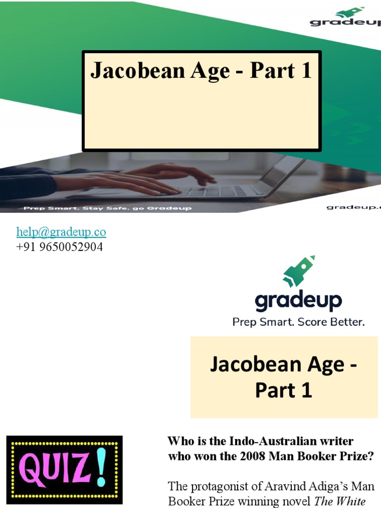 Jacobean Age - Part 1: Help@gradeup - Co | PDF | Classics