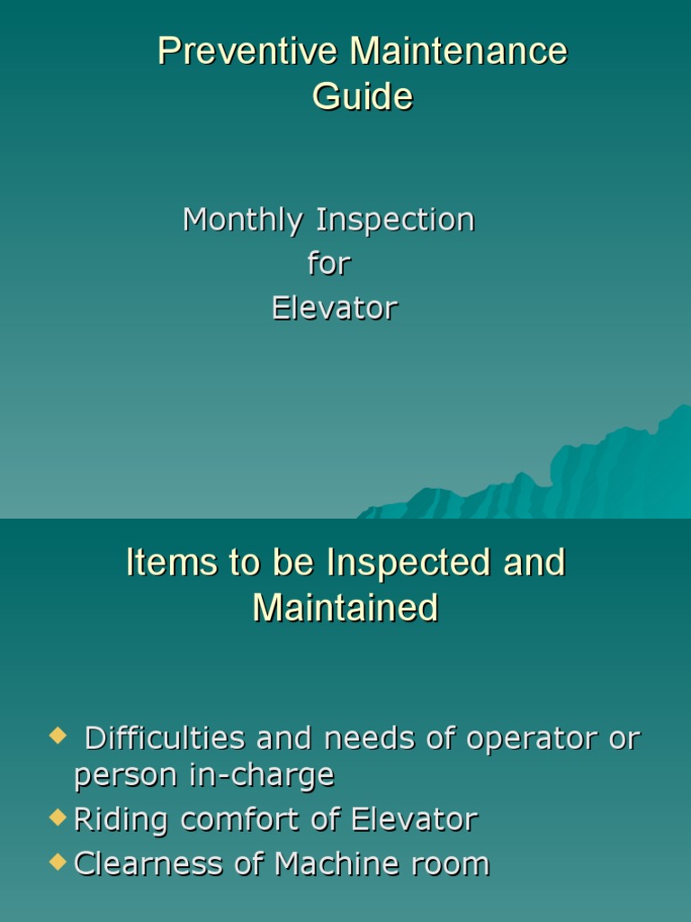 Elevator PM Guide | PDF | Elevator | Switch