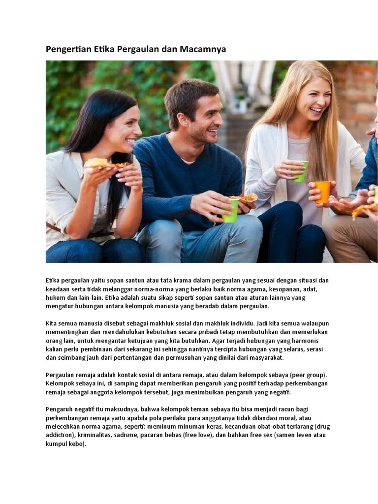 Pengertian Etika Pergaulan Dan Macamnya | PDF