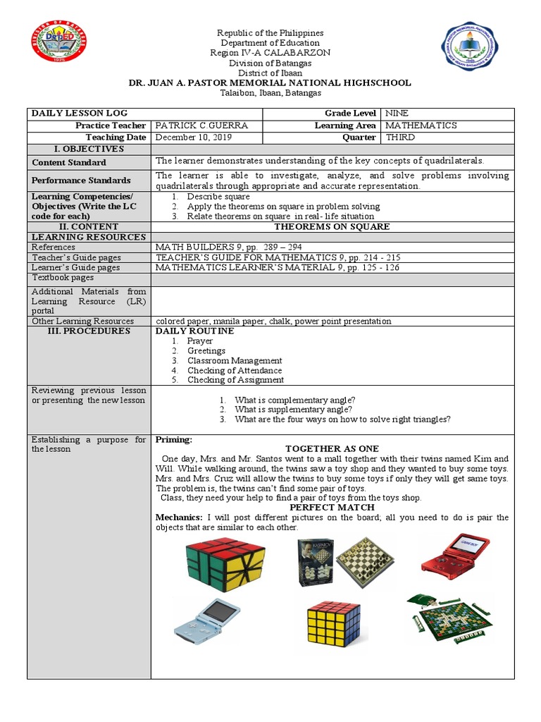 DLL Theorems On Square | PDF | Rectangle | Learning