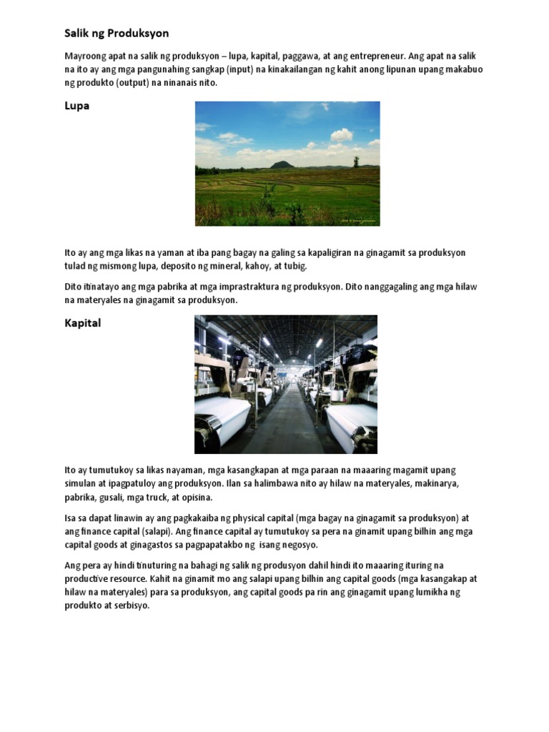 Salik NG Produksyon | PDF