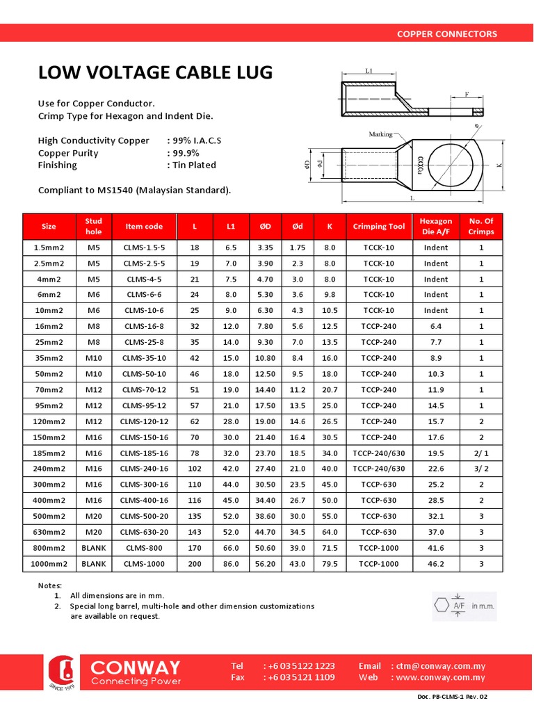 2.a. Technical Specs - Bare Lug | PDF | Technology & Engineering