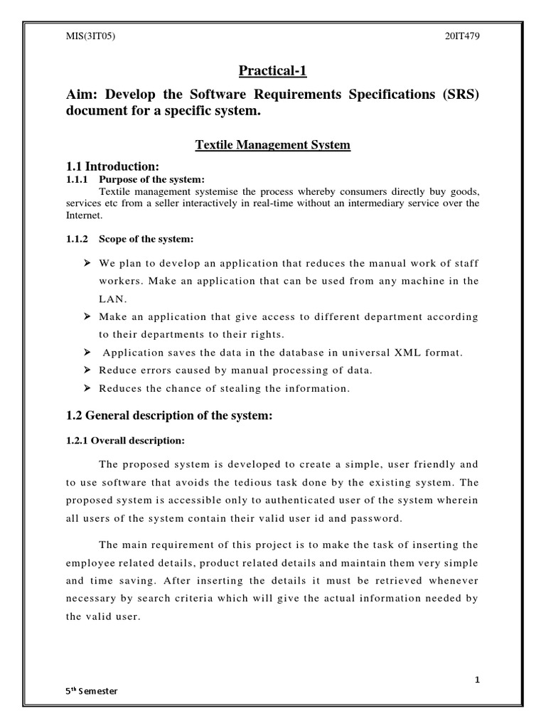 Textile Management System SRS | PDF | User (Computing) | Graphical User ...