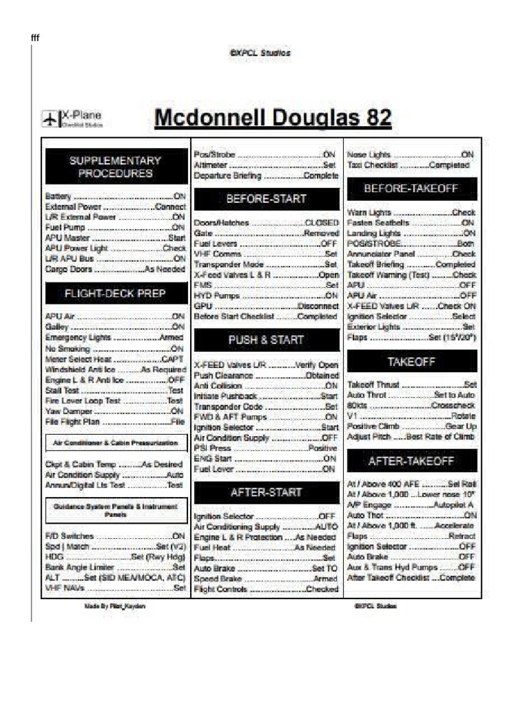 MD 80 Checklist | PDF