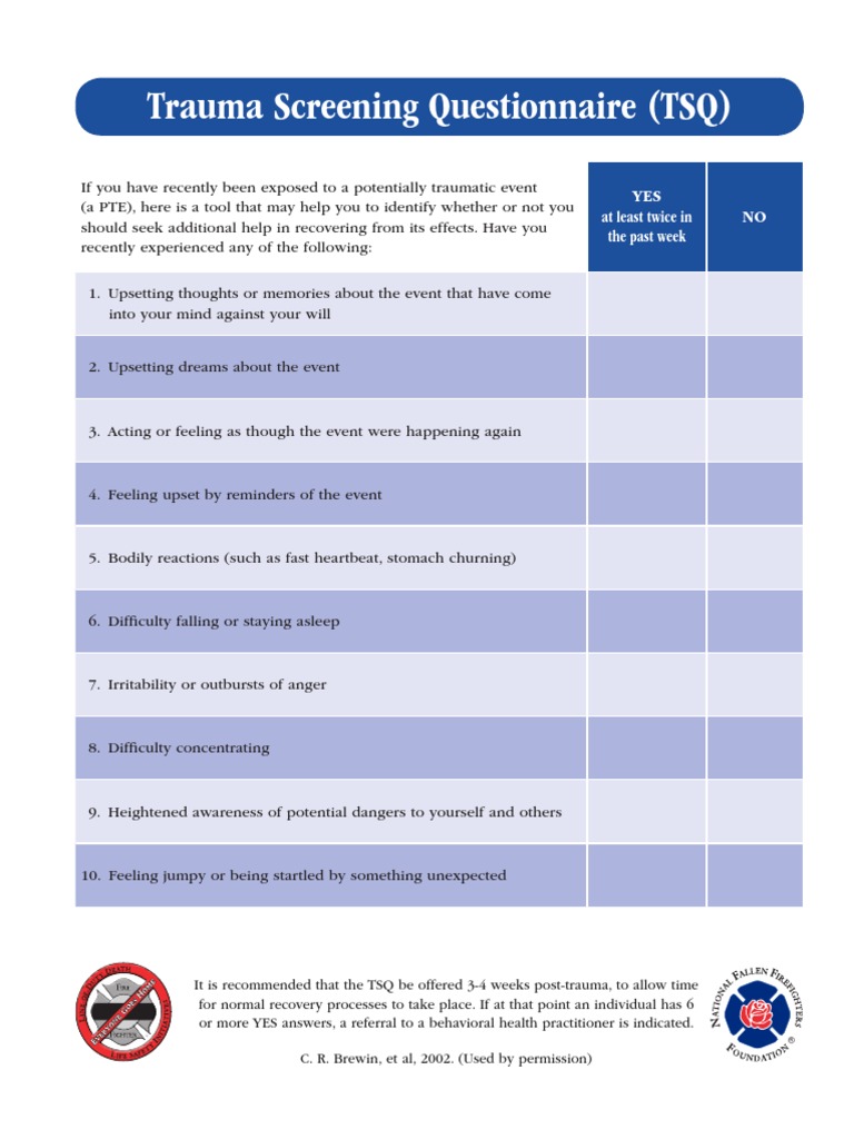 Trauma Screening Qs | PDF | Psychological Trauma | Mental Health