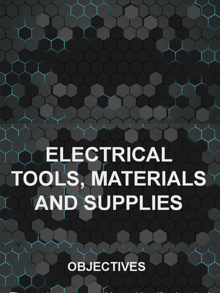 Electrical Tools Supplies and Materials | PDF | Electrical Connector ...