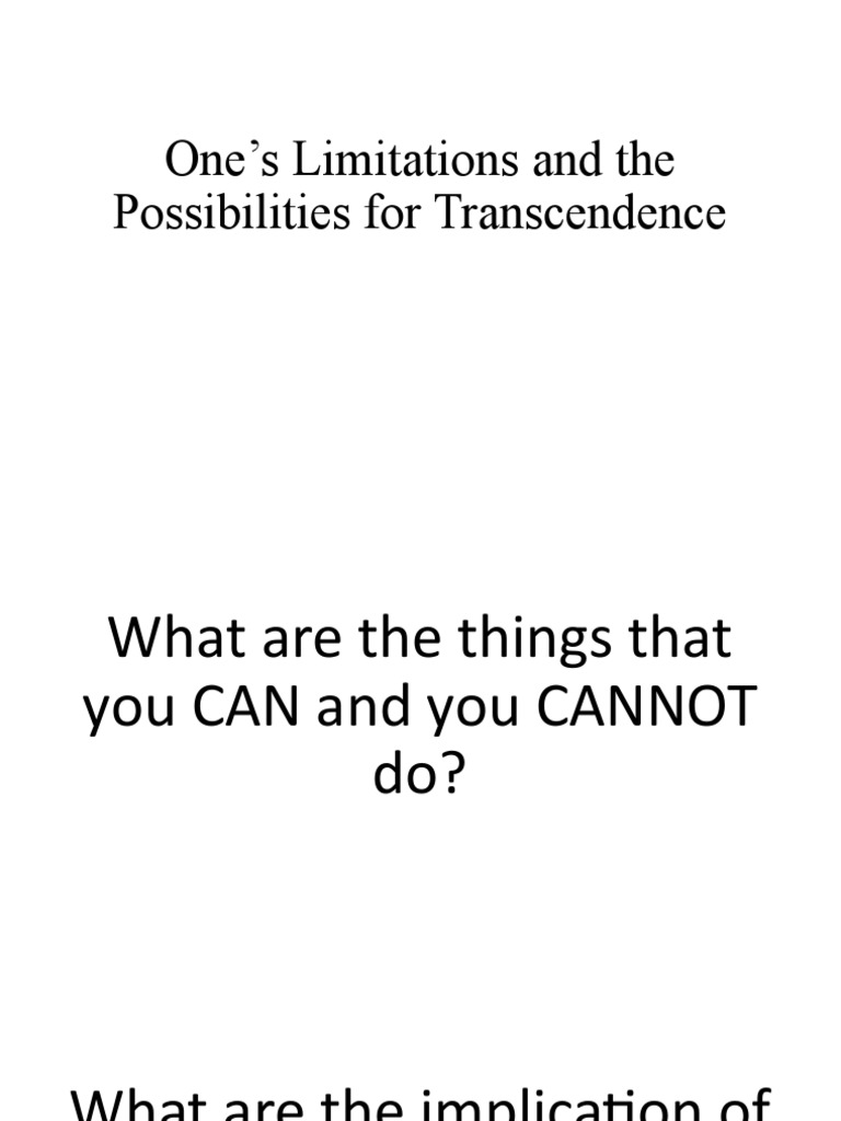 Overcoming Human Limitations: Transcendence | PDF