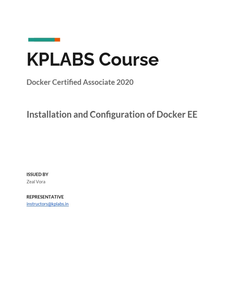 DCA - Section Installation and Configuration of Docker EE | PDF | Cache (Computing) | Backup