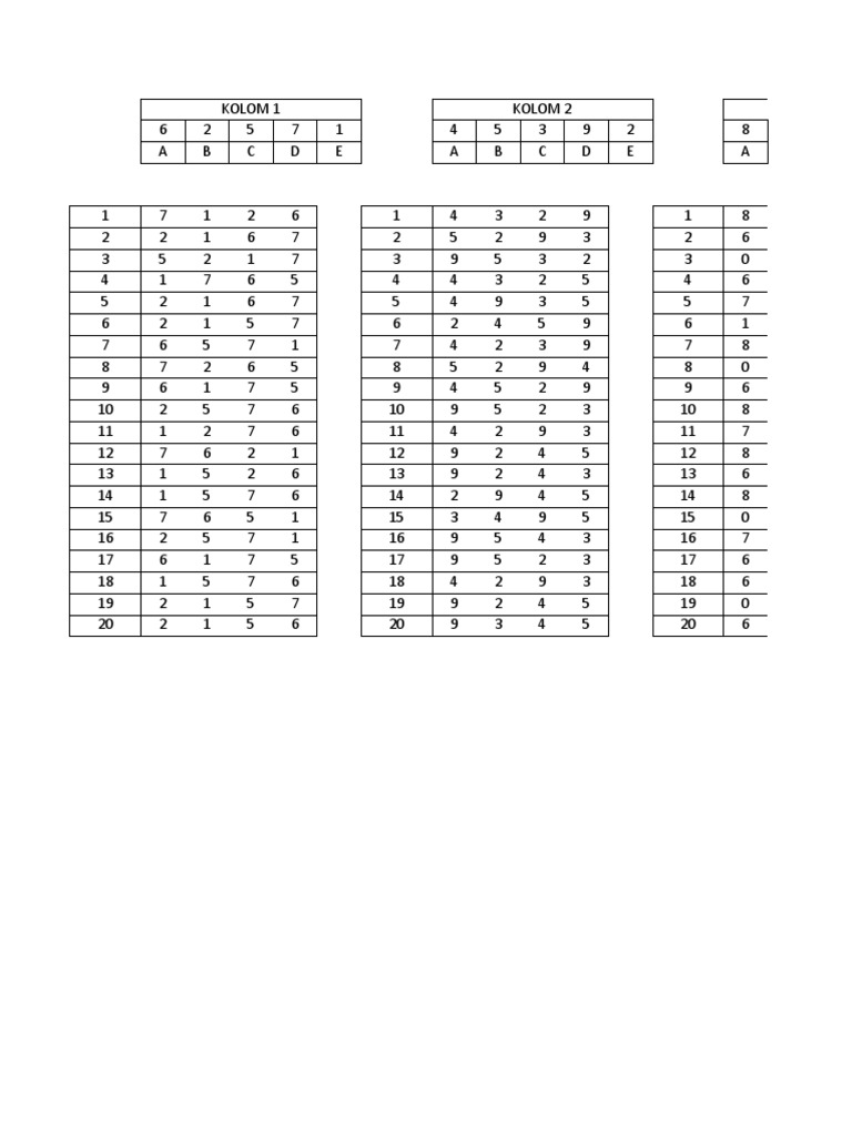 Psikotes Angka Hilang | PDF