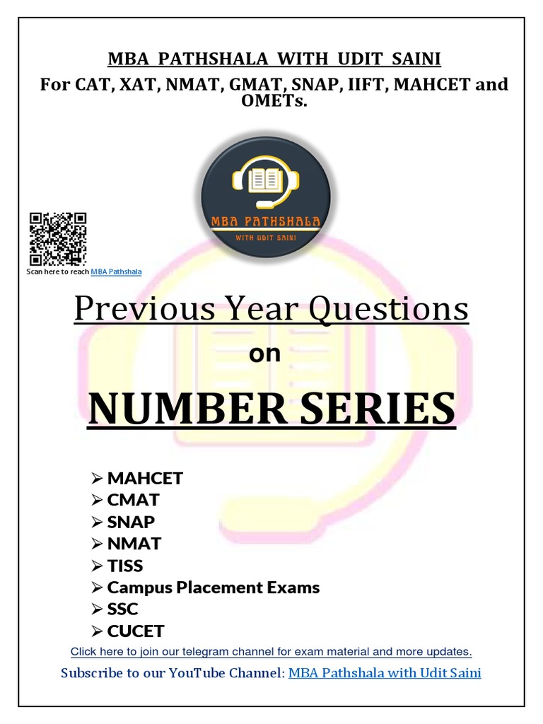 Number Series Questions for MBA CET | PDF | Media Sharing