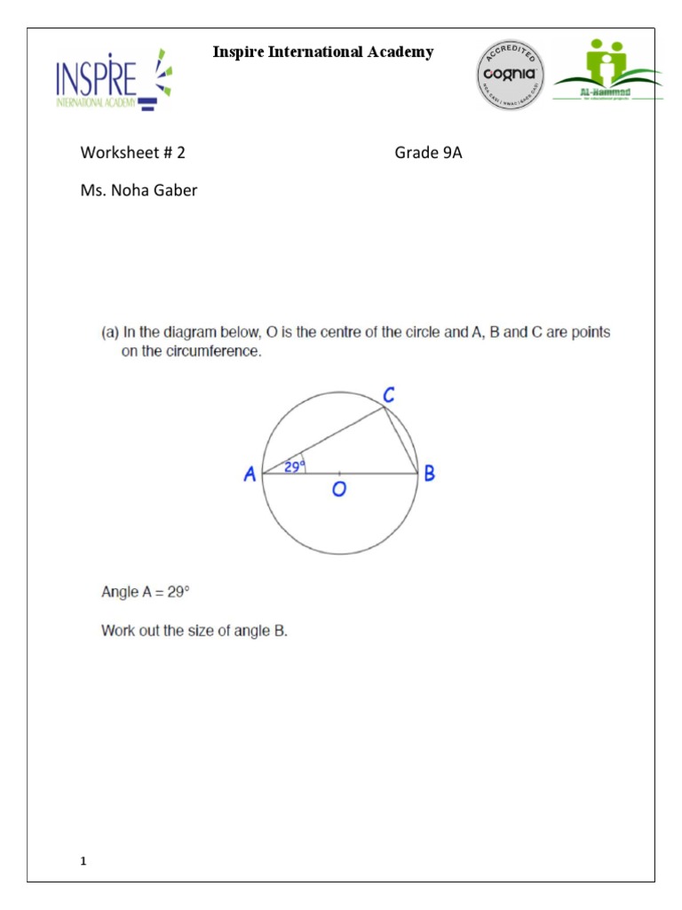 Grade 9A Extera Worksheet | PDF | Triangle | Angle