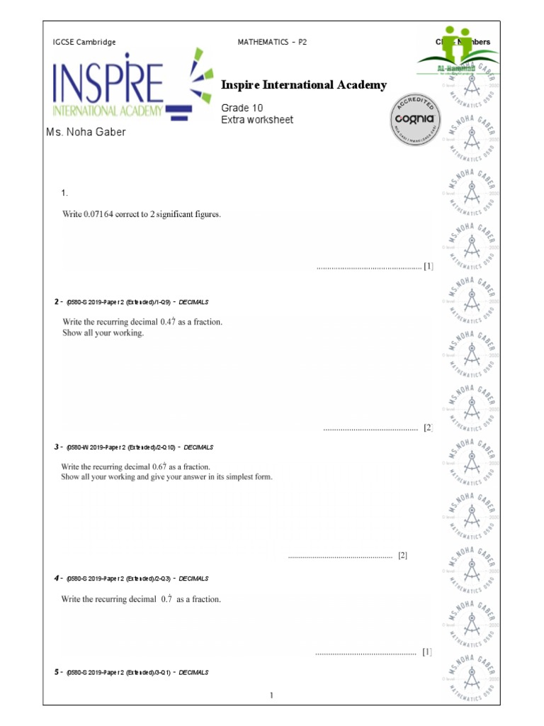Grade 10B Extera Worksheet | PDF | Mathematics