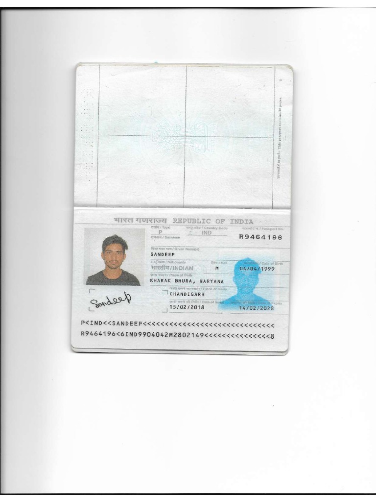Sandeep Passport Front | PDF
