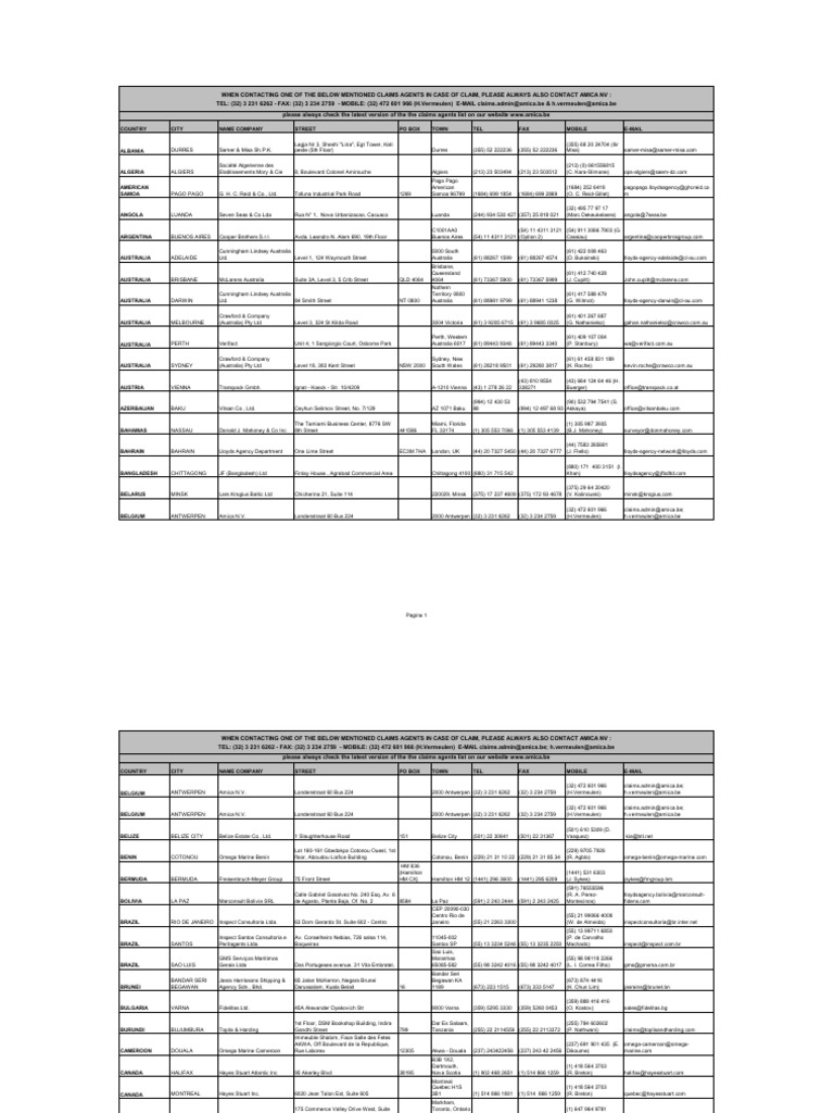 Claims Agents 2018 | PDF