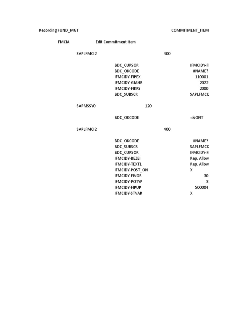 SAP Commitment Item Management | PDF