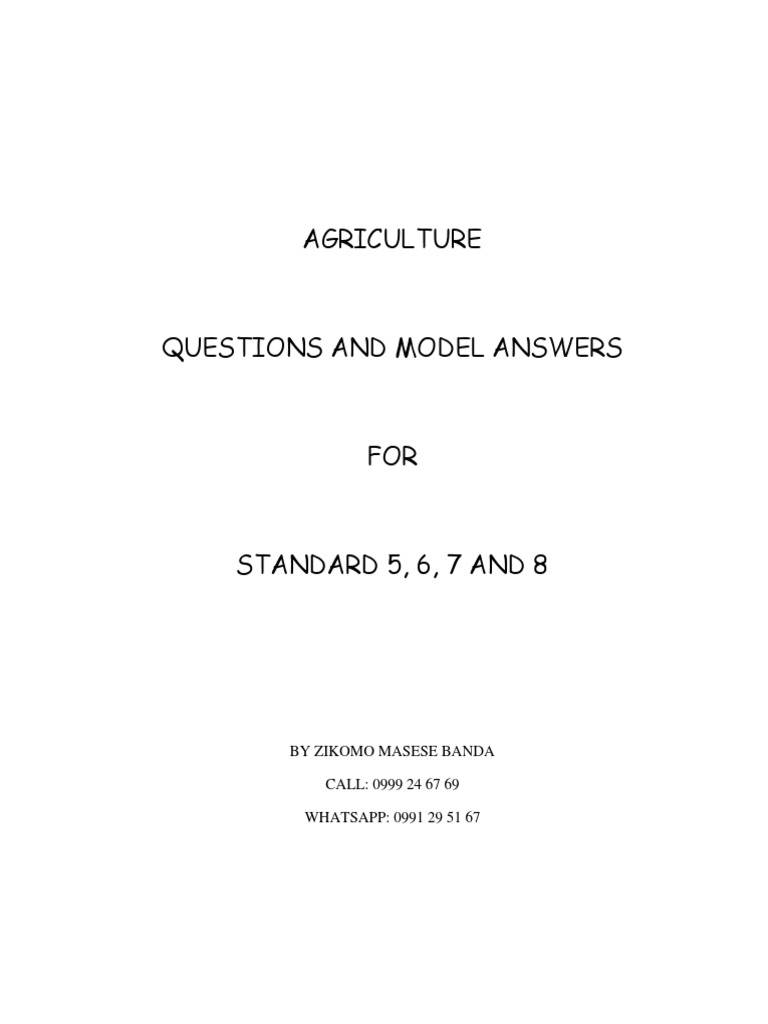 STD 5 - 8 Agr Q & Answers (Masese) | PDF | Agriculture | Irrigation