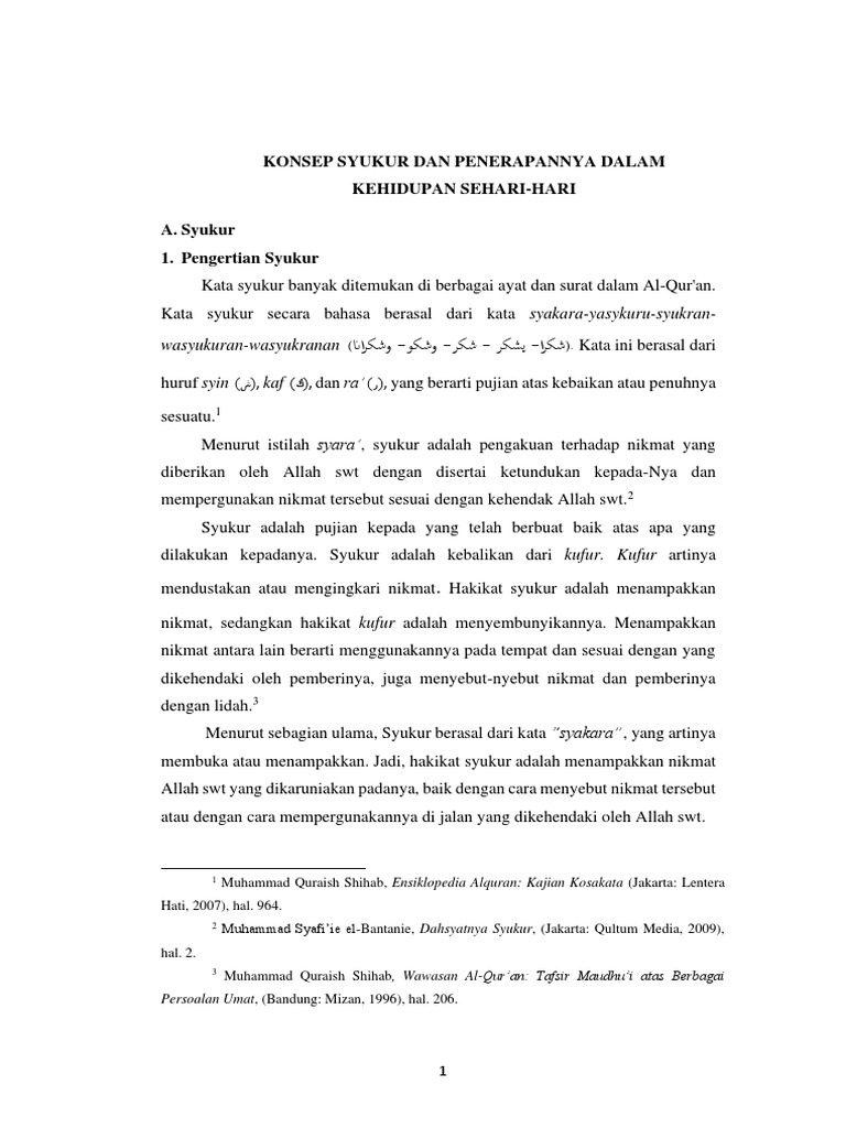 Konsep Syukur Dan Penerapannya Dalam Kehidupan Sehari | PDF Konsep Syukur Dan Penerapannya Dalam Kehidupan Sehari | PDF
