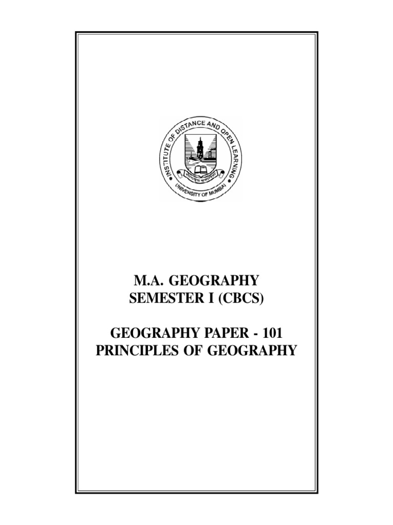 Ma Geography Sem I P 101 | PDF | Geomorphology | Geography
