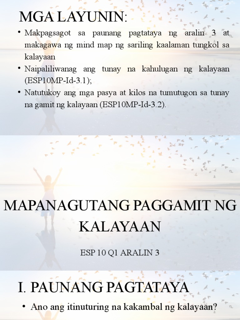 Esp 10 Mapanagutang Paggamit NG Kalayaan | PDF