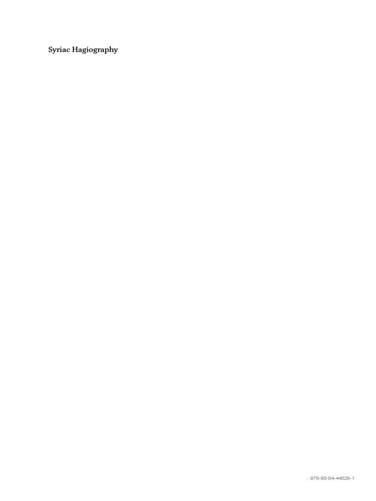 Sergey Minov and Flavia Ruani (Eds.) - Syriac Hagiography - Texts and ...