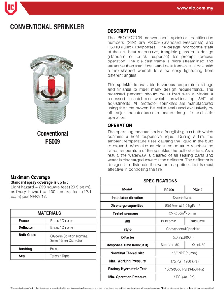 Conventional Sprinkler | PDF