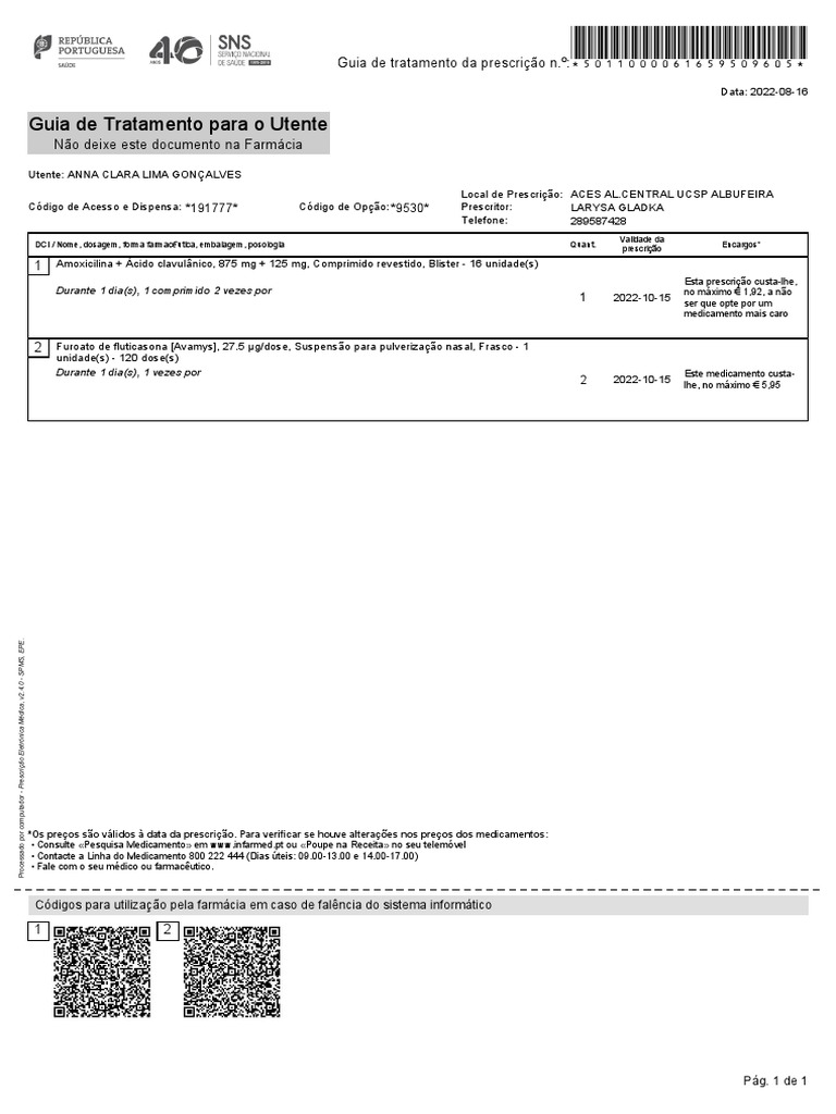 Guia de Tratamento para o Utente | PDF | Receita médica | Farmacêutico