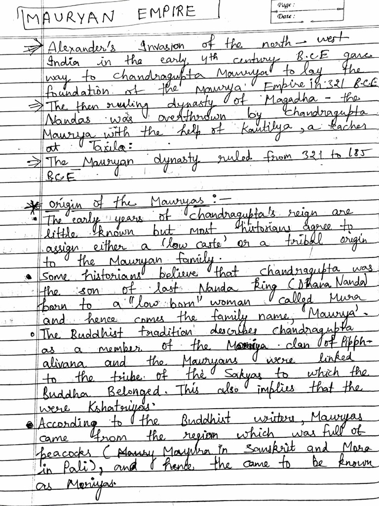 Mauryan Empire Notes | PDF