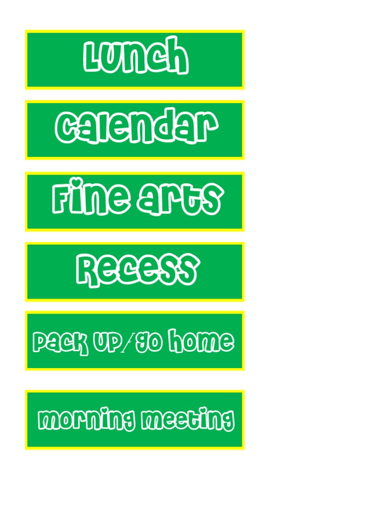 Schedule Labels | PDF | Language Arts & Discipline